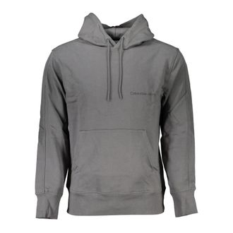 Calvin Klein Grauer Hoodie mit zentraler Tasche und Logodruck - - Sweatshirts & Hoodies - Herren - Grau - S