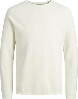 Jack & Jones JJEHILL Knit Crew Neck Noos Sweater, Cloud Dancer, XXL Homme
