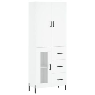 vidaXL Vidaxl Credenza Bianca 69,5x34x180 Cm In Legno Multistrato