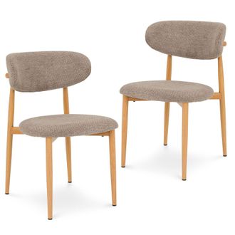 IDIMEX Esszimmerstuhl ARIEL 2er Set, Beige - St&uuml;hle Esszimmer mit gepolsterter Sitzfl&auml;che, K&uuml;chenst&uuml;hle im modernen Design, Polsterstuhl mit stabilem Metallr