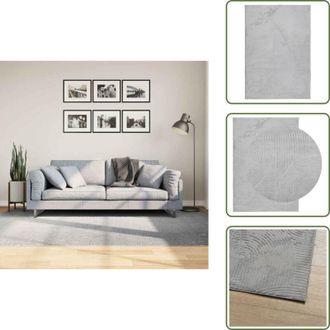 vidaXL The Living Store - Teppich iza Kurzflor Skandinavischer Look Grau 160x230 cm - Kurzflorteppich - Grauer Teppich - Skandinavischer Stil - Wohnteppich
