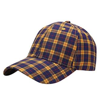 Generic Casquette camouflage dext&eacute;rieur pour la p&ecirc;che, la chasse, la randonn&eacute;e, le basket-ball, casquette snapback &agrave; carreaux pour femme, jaune, Taille unique