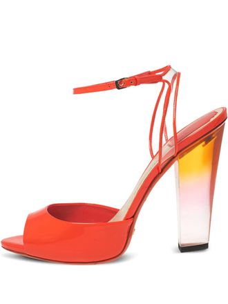 Dior sandales en cuir verni à bride cheville 120 mm - Rouge