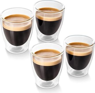 Tchibo 4er Espresso Gl&auml;ser, Doppelwandig, Modernes Design, hei&szlig; und kalt