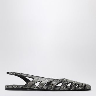 Alaia Slingback-Ballerinas aus Python-Effekt-Leder