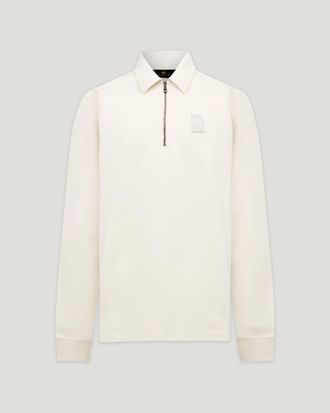 Belstaff Curator Sweatshirt Mit Kragen F&uuml;r Herren Baumwollfleece Birkenwei&szlig; 2xl