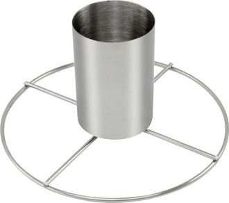 Com-Four Hähnchenbräter aus Edelstahl - Hähnchengriller mit Aromabehälter - Grillbräter zum Garen von ganzen Hähnchen im Ofen oder auf dem Grill (01 Stück - mi