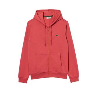 Lacoste Classic Up Hoodie mit durchgehendem Rei&szlig;verschluss f&uuml;r Herren (Rot)
