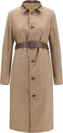 Jacob Cohen Womens Reversible Cotton Gabardine And Cashmere Pied-De-Poule Trench Coat D90