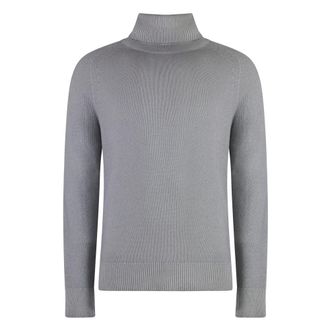 Malo Gerippter Cashmere Rollkragenpullover - - Knitwear - Herren - Grau - 2XL