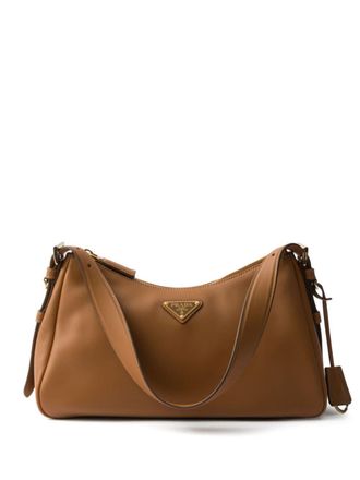 Prada sac porté épaule Aimée médium - Marron