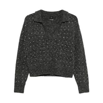 Pinko Grau Schwarz Pullover Aw25 - - Knitwear - Damen - Grau - M