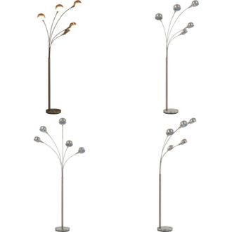 vidaXL Lampadaire 200 cm 5 x E14 Argenté - Lampadaire Moderne - Lampadaire Ajustable - Lampadaire Arc - Éclairage Intérieur - Luminaire Salon - Home & Living