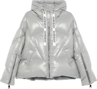 Khrisjoy Femme, Vestes, Gris, Taille: 38 FR Brillant Argent Doudoune Veste