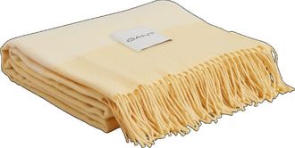 GANT Wool Blend Tagesdecke aus Merinowolle Farbe Lemon Gr&ouml;&szlig;e 130x180