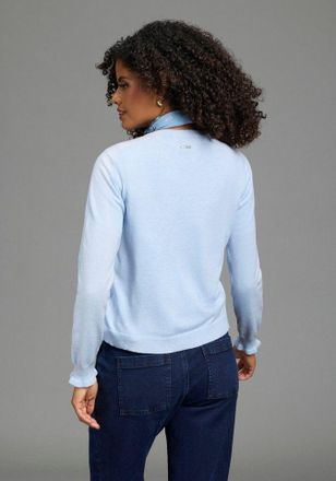 Laura Scott Strickjacke mit kurzem Schnitt, l&auml;ssige Passform mit femininen R&uuml;schen, aus weicher Viskosemischung