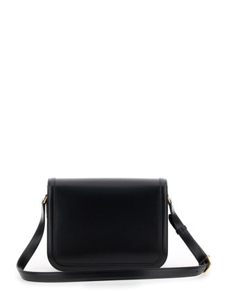 Valentino Garavani Mens Black Shoulder Bag With Vlogo Detail Calf Leather