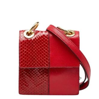 Celine Pre-owned Sac Bandouli&egrave;re Cha&icirc;ne Python - Femme - Pre-owned - Rouge - Taille: ONE Size