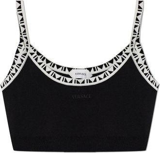 Versace Femme, Tops, Noir, Taille: 40 FR Short Strappy Top
