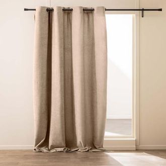 Douceur d'Intérieur Rideau à Oeillets (140 x 260 cm) Winona Sable, Bouclette Unie