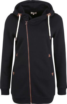 Oxmo OXVicky Sweat Zip-Hoodie Damen Sweatjacke Kapuzenjacke Hoodie mit Kapuze Kordel Reißverschluss Eingrifftaschen Regular fit, Größe:S, Farbe:Black (7990
