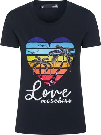 Love Moschino T-Shirt - - Tops - Damen - Schwarzk - 2XS