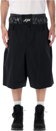 Moncler Homme, Shorts, Noir, Taille: L Shorts avec ceinture contrast&eacute;e