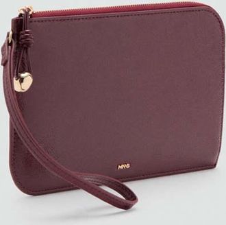 Mango Mini pochette avec perles fantaisie bordeaux - Femme - Taille unique - MANGO