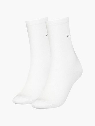 Calvin Klein 2 Pack Crew Socks - Calvin Klein - White - Women - One Size