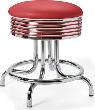 Bel Air Designerbarhocker 2er Set Barhocker Gastronomie Barstuhl Hocker Bar Stuhl 50s Diner Hochstuhl (Red)