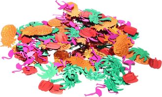 SOLUSTRE Hawaiianisches Party Konfetti Kunststoff Hochglanzpoliert Sommerparty Dekorationen 5 St&uuml;ck Mit Flamingo Ananas Kaktus Cocos Motiv Tischstreudeko