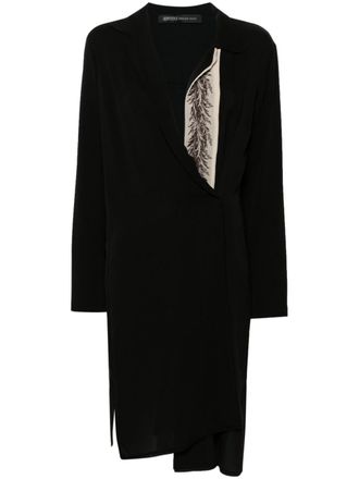 Ibrigu robe-portefeuille &agrave; coupe mi-longue - Noir
