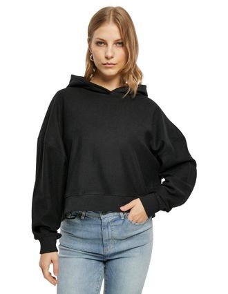 Urban Classics Damen Ladies Oversized Short Rib Hoody Sweatshirt, Schwarz, XS EU