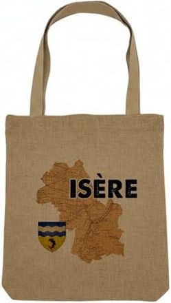 Fabulous Sac Shopping Tote Bag Aspect Lin - Is&egrave;re 38 D&eacute;partement Grenoble Carte Ancienne Rare - Sac de Courses Toile Epaisse 360g Beige Naturel Cabas Port&eacute; Epa