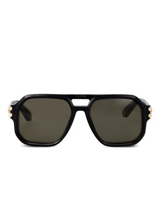 Philipp Plein Eyewear Sonnenbrille mit geometrischem Gestell - Schwarz