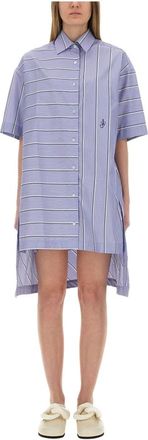 J.W.Anderson Short Sleeve Step Hem Shirt Dress - - Dresses - Damen - Blau - 2XS