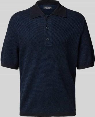 Marc O'Polo Regular Fit Poloshirt aus Baumwoll-Mix mit Crinkle-Effekt
