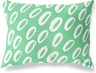 Bonamaison Le Jardin du Lin Kissenbezug Zierkissenbezug Petrol Grün-Weiß Kissenbezug, Für Bett, Auto, Sofa, Haus, Wohnzimmer, Schlafzimmer, Dekoration, 45x60 Cm 