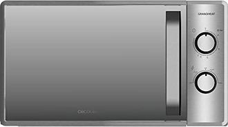 Cecotec Microondas de 20 Litros Grandheat 3060 Mirror. 700 W, 6 Niveles, Revestimiento Anti-Dirt iTech y Tecnología 3DWave, Modo Descongelación, Temporizador,