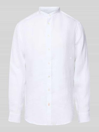 Christian Berg Regular Fit Leinenhemd mit Stehkragen