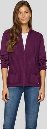 Rabe Strickjacke mit Reißverschluss und Stehkragen