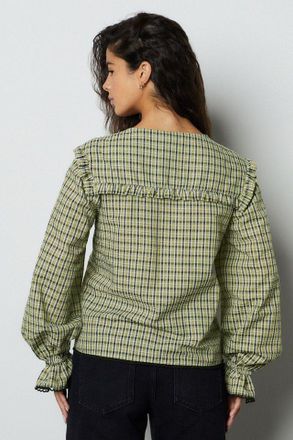 Next Langarmbluse Lang&auml;rmelige Bluse mit &uuml;bergro&szlig;em Kragen (1-tlg)