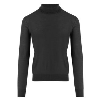 Saint Laurent Schwarzer Wollrollkragenpullover Italien - - Knitwear - Herren - Schwarzk - L