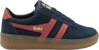 Gola Baskets en daim Grandslam pour femme, Bleu marine/corail/gomme, 39 EU