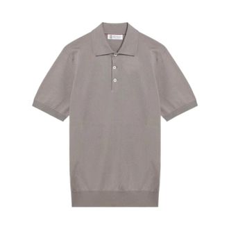 Brunello Cucinelli Homme, Tops, Gris, Taille: XL Polo Boutonn&eacute;