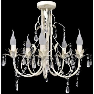 vidaXL Vidaxl - Lustre suspendu en cristal 5 douilles dampoule