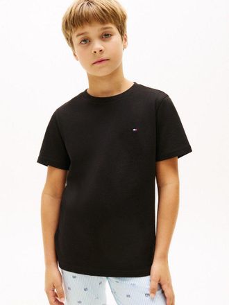 Tommy Hilfiger T-Shirt 2 PK SS TEE mit Stickerei und Rundhals im 2er-Pack (Packung, 2-tlg., 2er-Pack) unifarben, casual, regular fit, Baumwolle, Rundhals