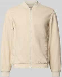 Jack & Jones Jacke aus Baumwoll-Leinen-Mix mit Zweiwege-Rei&szlig;verschluss