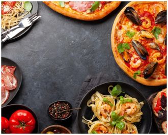 Wallario Poster - Italienischer Genuss in Premiumqualit&auml;t, Gr&ouml;&szlig;e: 40 x 50 cm