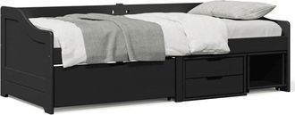vidaXL Lit de jour avec 3 tiroirs sans matelas irun noir 90x200 cm Vidaxl